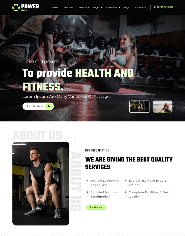 Free Fitness Gym Wordpress Theme – Webnotick Themes