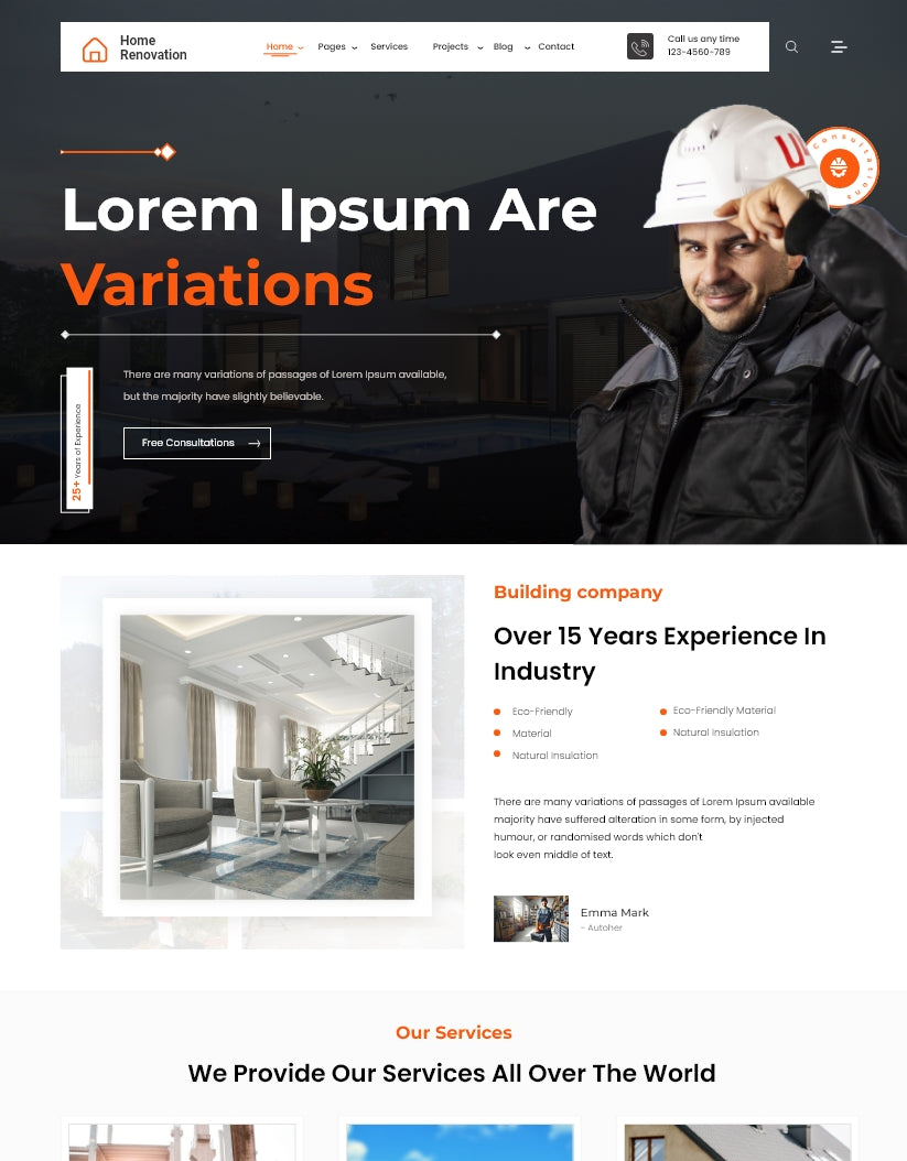 Premium Home Renovation WordPress Theme – Webnotick Themes