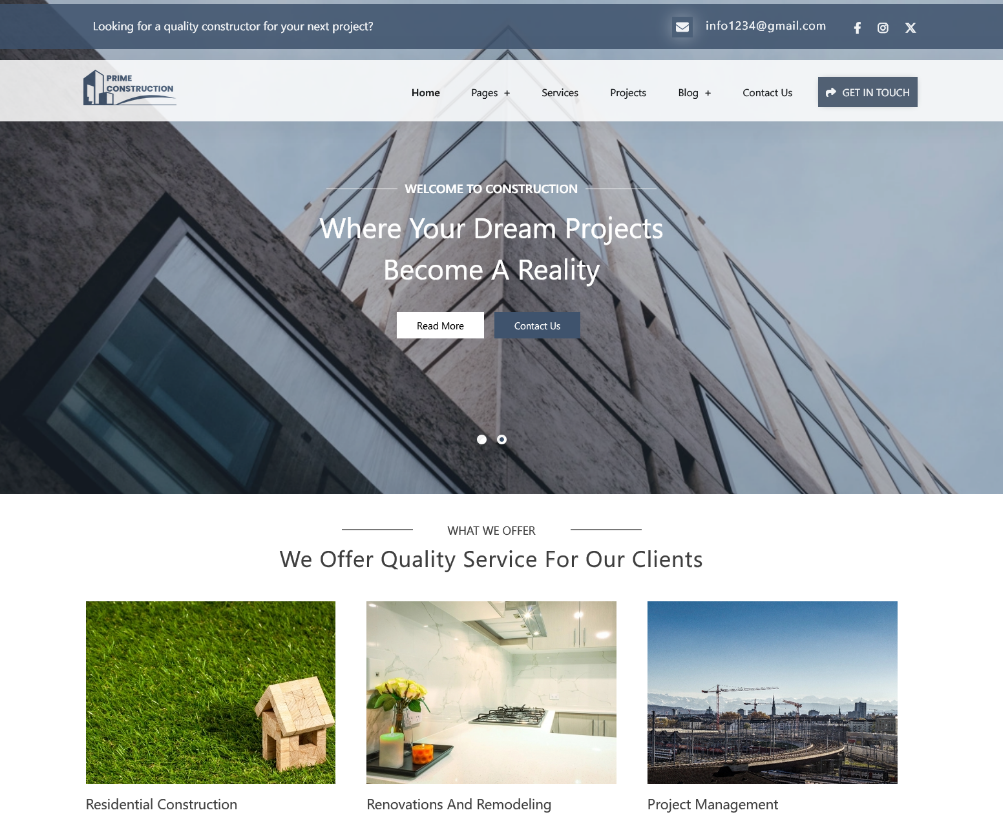 Prime Construction wordpress Theme – Webnotick Themes